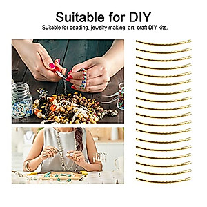 Curved Noodle Tube Spacer Beads, DIY Materials 200Pcs Jewelry Making Accessories Curved Long Tube Beads for Jewelry Making for DIY Crafts(Golden)