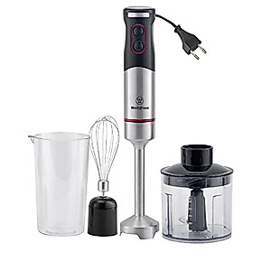 Westinghouse 220 Volt Hand Blender 1000W - 3 in 1 Hand blender includes blending shaft, 500 ml chopper bowl, 700 ml beaker and whisk-220V 240V (Not For Use In USA)