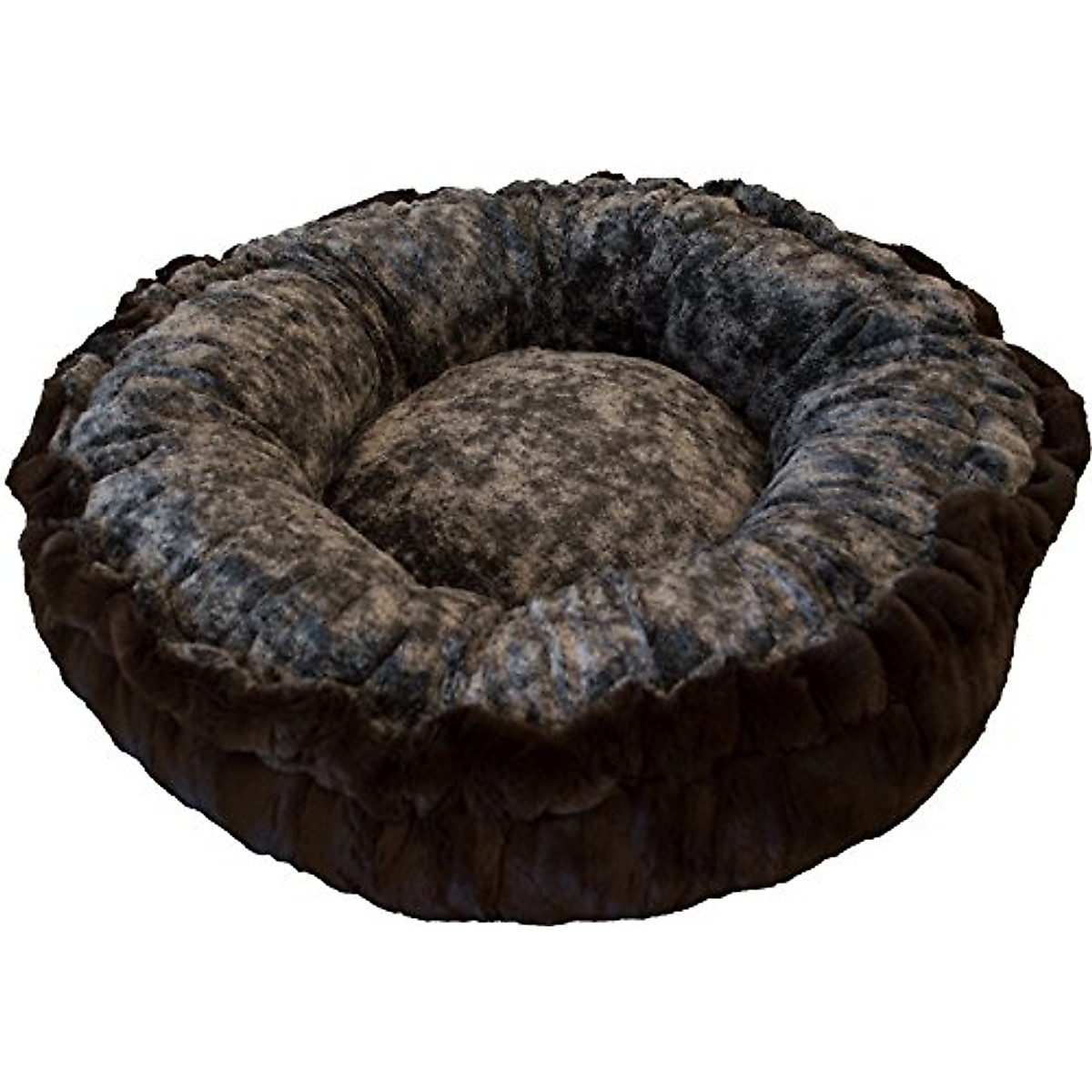 BESSIE AND BARNIE Koala/ Godiva Brown Luxury Ultra Plush Faux Fur Bagelette Pet/Dog Bed (Multiple Sizes), S- 30"