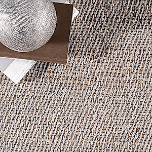 nuLOOM Flatweave Natural Fiber Fenella Area Rug, 6' x 9', Grey