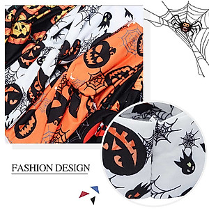 Catery Halloween Headbands Pumpkin Head Wraps Stretchy Witch Spider Web Hair Bands Cross Knotted Turban Headband Halloween Costume Party Hair Accessory for Women and Girls Pack of 4