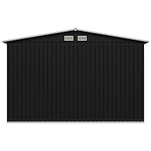 FAMIROSA Garden Storage Shed Double Sliding Doors Outdoor Tood Shed Patio Lawn Care Equipment Pool Supplies Organizer Storage Cabinet Backyard Garden Shed Tool Sheds Anthracite 101.2 x 80.7 x 70.1inch