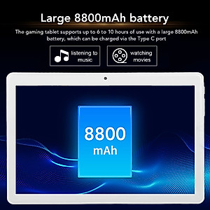 Luqeeg HD Tablet 10.1 Inch, 10 Core CPU Processor, 2.4G/5G Dual Band WiFi, 1960x1080 IPS HD Screen, 6GB+128GB, Dual SIM, 8800mAh Battery