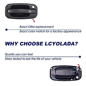 Exterior Door Handle for 1999-2007 Chevy Silverado Suburban Tahoe Avalanche GMC Sierra Yukon Cadillac Escalade, Front Left & Right Handle Replaces OE# 15034985,15034986,77261,77262