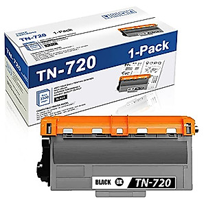 MaxColor TN720 1 Pack Black,Compatible TN720 Toner Cartridge Replacement for Brother hl5440D 5450DN 5470DWDWT DCP8110DN 8150DN 8155DN MFC8710DW 8810DW Printer Toner Cartridge
