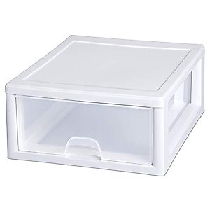Sterilite 23018006 16 Quart Stacking Drawer, Clear