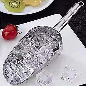Ice Scoop for Freezer,Stainless Steel Ice Scoop for Ice Machine,Small Metal Ice Scoop for Ice Maker Kitchen Bar Party Wedding,Heavy Duty,Dishwasher Safe,8 OZ Utility Metal Scoop