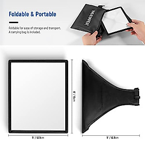 NEEWER Flash Diffuser Light Softbox 6" x 5", Universal, Collapsible with Storage Pouch Compatible with Canon Nikon Sony Godox Yongnuo NEEWER speedlight