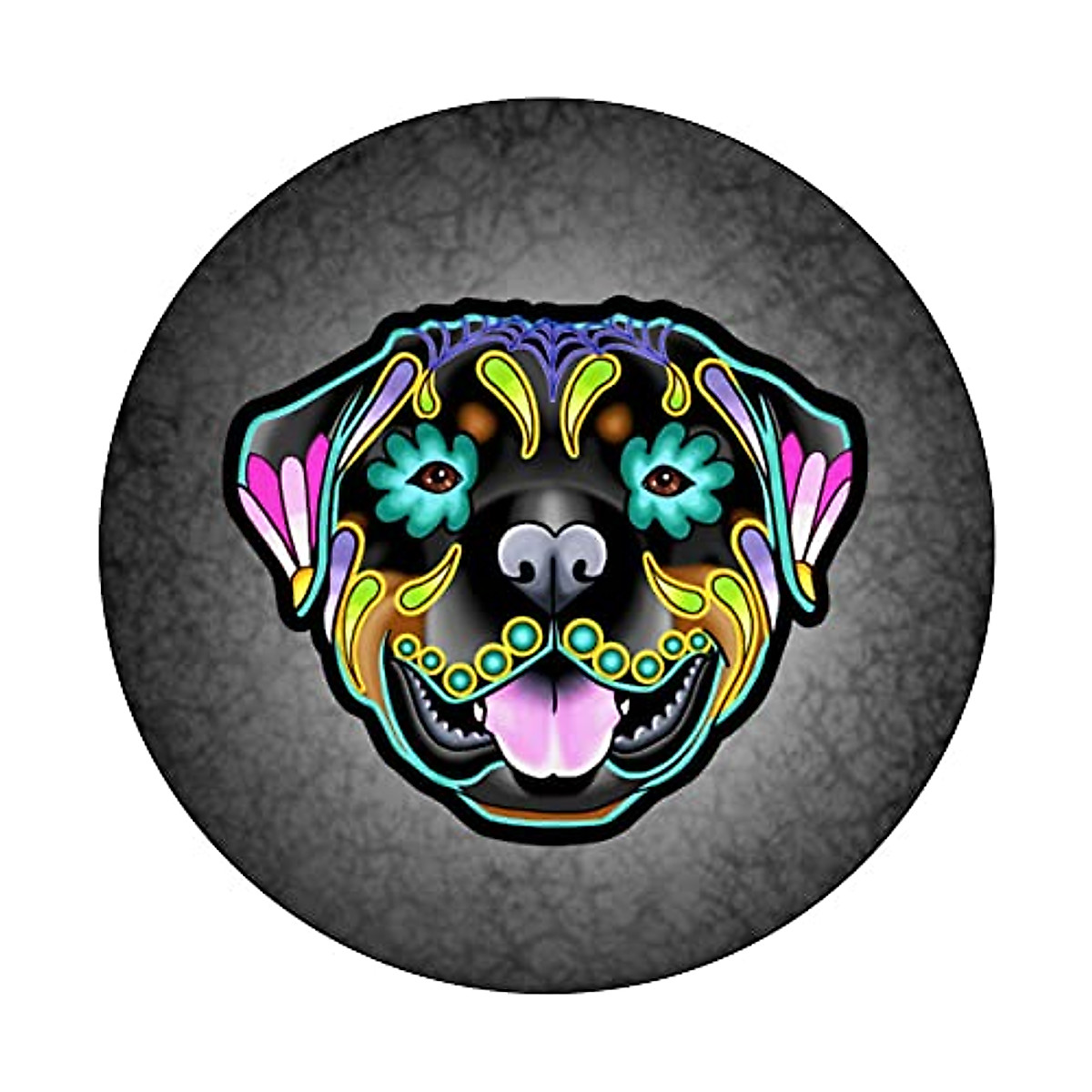 Rottweiler - Day of the Dead Sugar Skull Dog PopSockets Swappable PopGrip