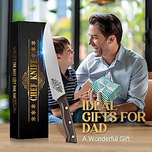 Fathers Day Dad Gifts from Daughter - Fathers Day Birthday Gifts from Wife, Son, Gifts for Dad - Christmas Dad Gifts for Father, Husband, Step Dad, Bonus Dad - Best Dad Ever Gifts, 8 inch Chef Knife