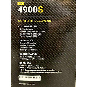 Compustar CSX4900-S 4-Button 2-Way, 3000' Remote Start System w/Drone X1LTE