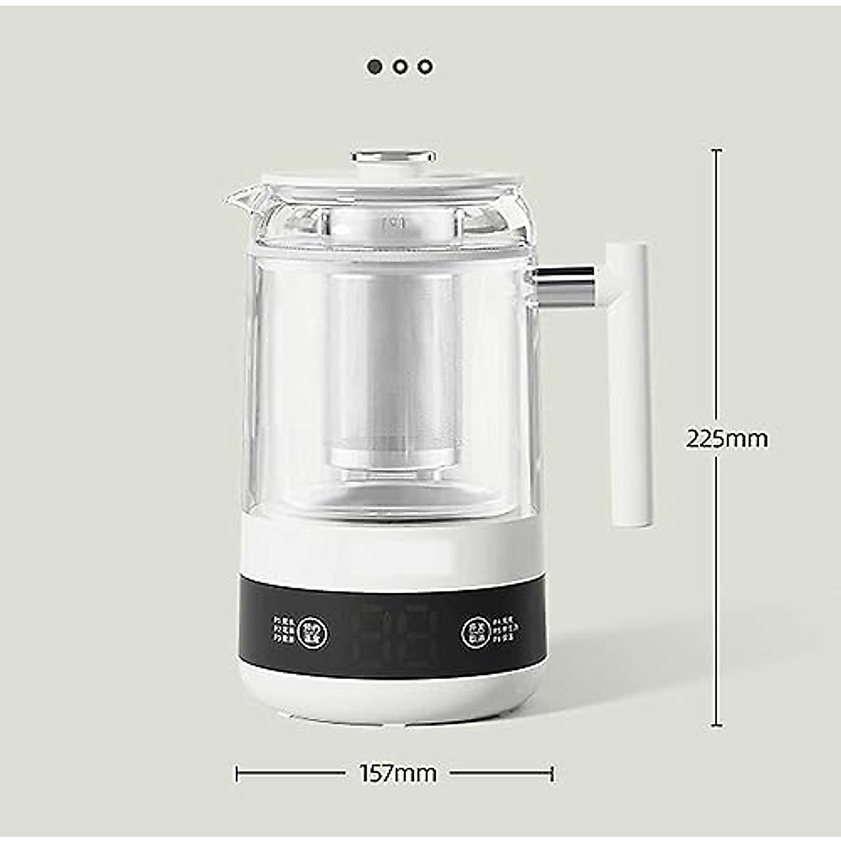350Ml High Borosilicate Glass Health Pot Electric Kettle Flower Teapot Temperature Control ​Kettle Hot Tea Machines Appointment and Dry Boil Protection Household Multifunctional A,350Ml