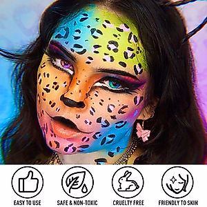 UCANBE Athena Face Body Paint Oil Palette, Professional Flash Non Toxic Safe Tattoo Halloween FX Party Artist Fancy Makeup Painting Kit For Kids and Adult