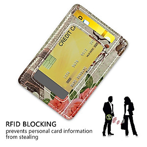 susiyo Retro Paris Eiffel Tower Post Card Slim Minimalist Wallets Rfid Blocking Card Wallets PU Leather Front Pocket Wallets for Men and Women