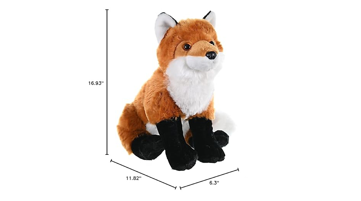 Wild Republic Red Fox Plush Toy - 12-inch Cuddle Animal for Kids