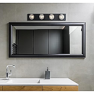 Westinghouse Lighting 6117600 Traditional Four-Light Indoor Vanity Light Fixture, Matte Black Finish