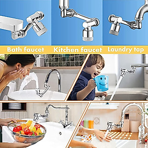 Kitchen Sink Aerator, Dual-function 2 Flow Big Angle Sink Sprayer Attachment, Faucet Replacement Part 55/64'' Female Thread, Chrome