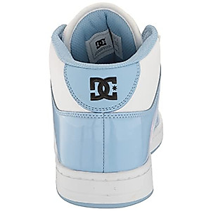 DC Women's Manteca 4 Mid Skate Shoe, Blue/White/Black, 6.5