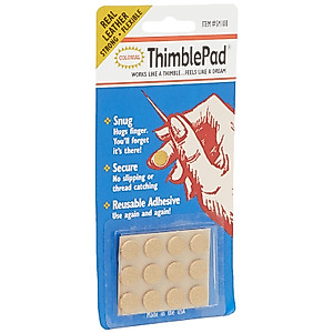 Colonial Needle Co Leather Thimble Pad 1 Sheet of 12 Pads