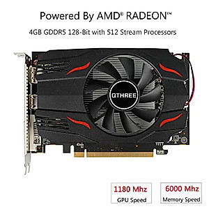 QTHREE AMD Radeon RX 550 Graphics Card,4GB,GDDR5,128-Bit,Desktop Gaming Video Card for PC,PCI Express 3.0 X8,Computer GPU,DirectX 12,DisplayPort,HDMI,DVI-D