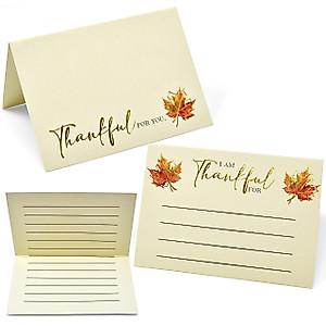 100 Pcs Thanksgiving Table Place Cards and Fill in Gratitude Cards Harvest I Am Thankful For Tent Card Autumn Name Cards Dinner Settings Fall Party