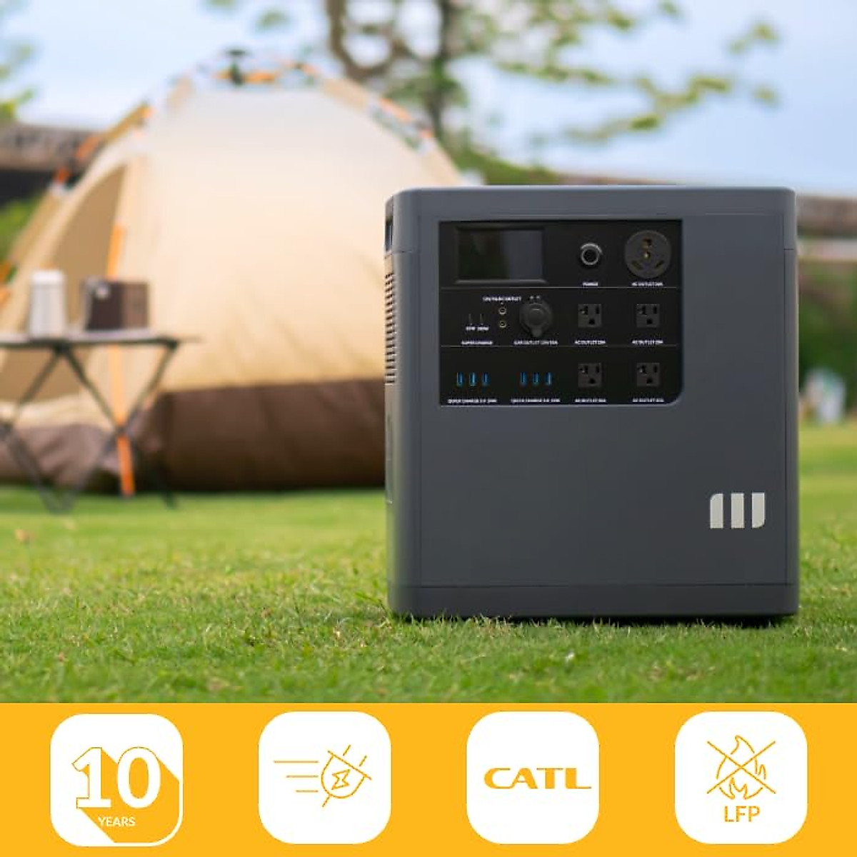 Mango Power E Home Backup & Portable Power Station, 3.5kWh Capacity & 3kW AC Output, CATL LFP Battery with 10-year Warranty, Fast Charging in 1.5 Hours, For Emergency/RV/Off-Grid, 30% IRS Tax Credit