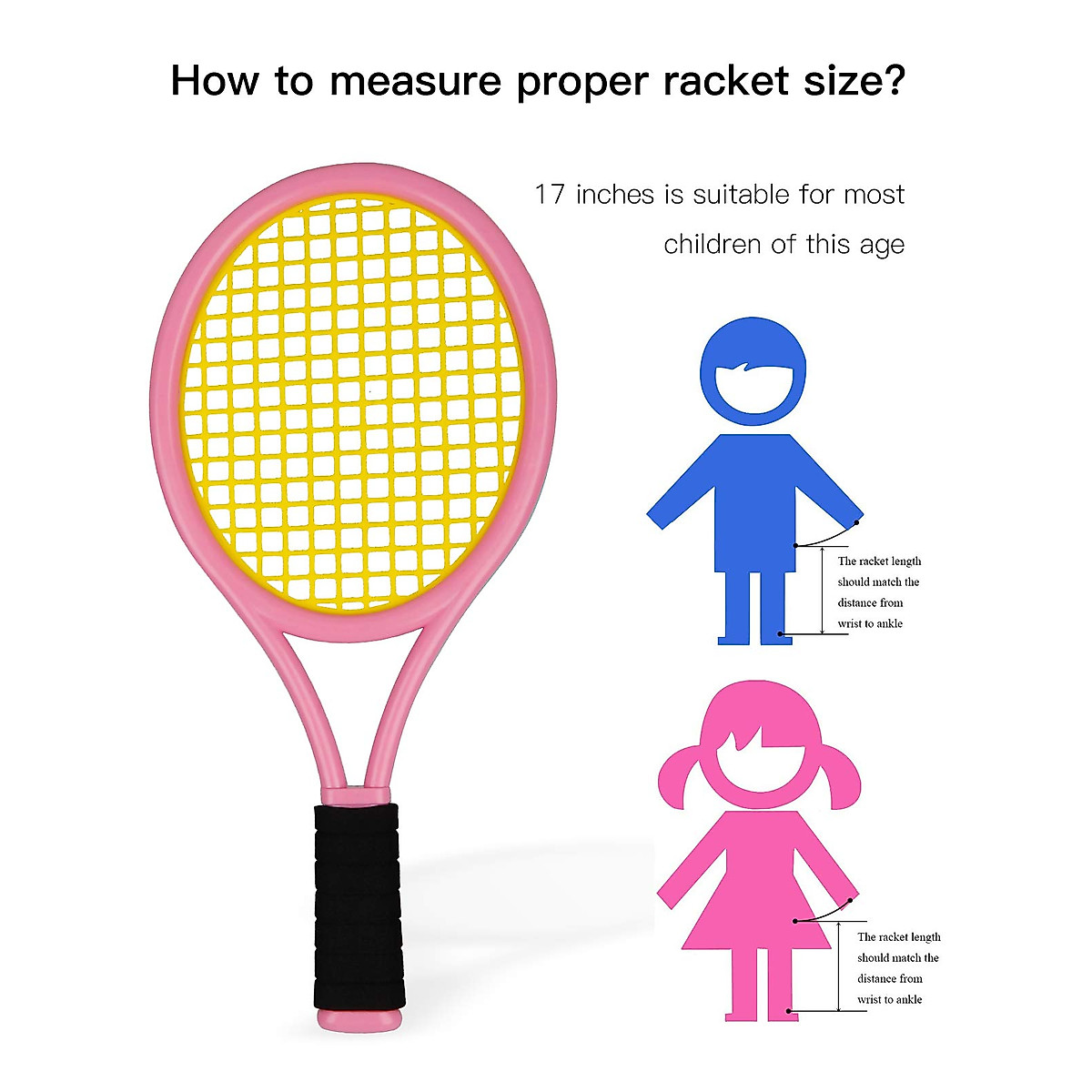 Tennis Racket Set for Children,17 Inch Racquet with 3 Soft Balls,1 Tennis Ball and 4 Badminton Balls for Toddler Indoor/Outdoor Sports