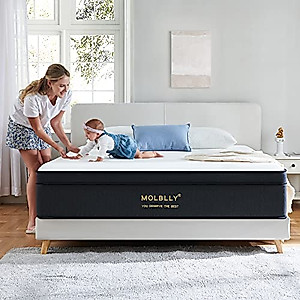 Molblly Full Mattress, 12 Inch Hybrid Mattress in a Box with Gel Memory Foam, Individually Wrapped Pocket Coils Innerspring, Pressure-Relieving and Supportive,Non-Fiberglass,Mattress Full Size