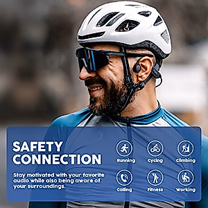 Wigfar Bone Conduction Headphones Bluetooth, Built-in 16GB Memory Bluetooth 5.3 Open Ear Headphones Wireless Bluetooth, Intelligent Voice Waterproof 8 Hr Battery Life for Running, Driving, Calling