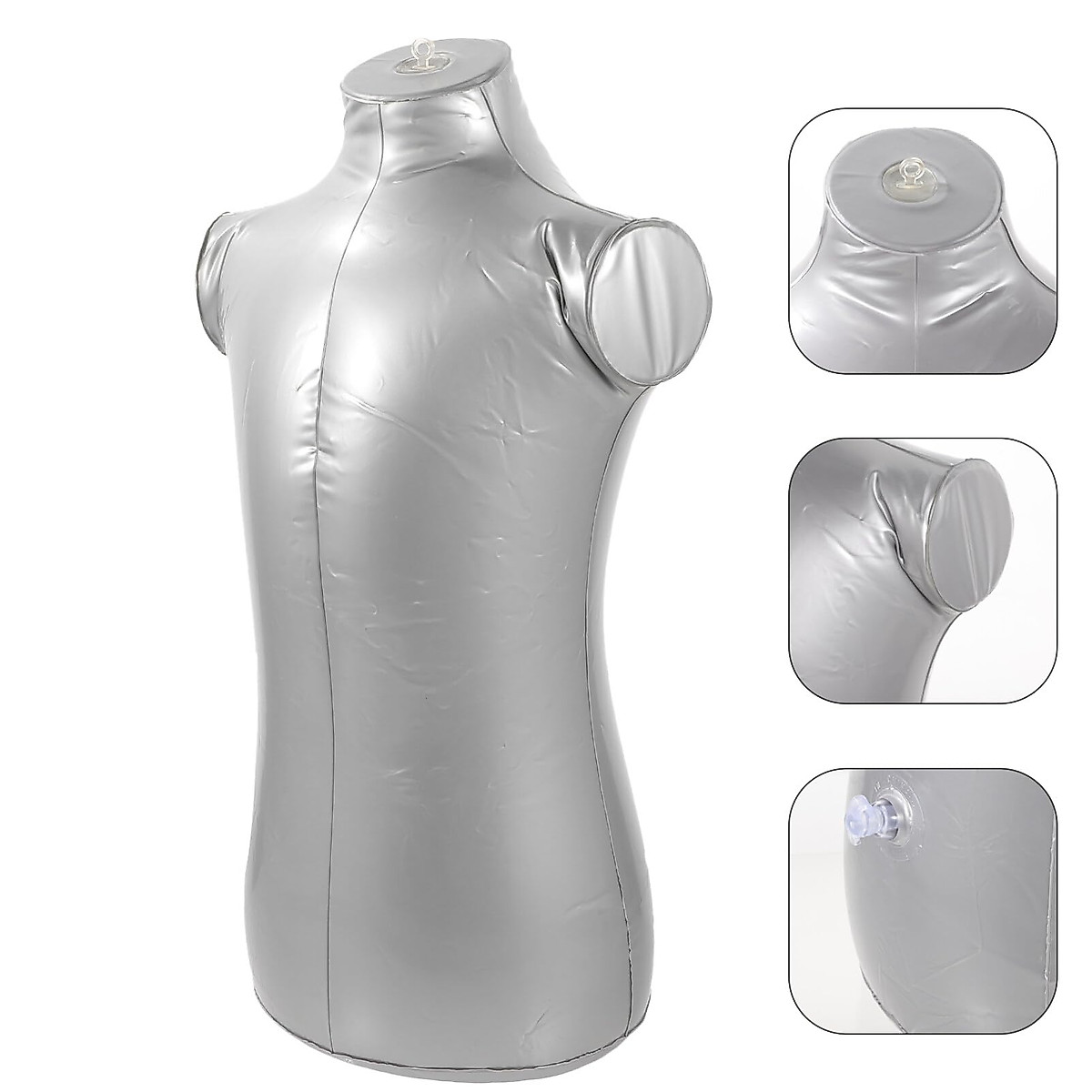 Healifty Plastic Hangers Inflatable Mannequin Half Body Armless Torso Shirt Dress Form Display Dummy Model Blow up for Clothes Display Retail Body Display Inflatable Costume