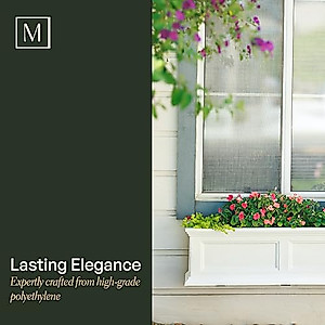 Mayne Fairfield 5-Foot Window Box – Self-Watering, Weather-Resistant Planter for Flowers – Durable Design for Outdoor Use, Perfect for Windows, Railings, or Fences