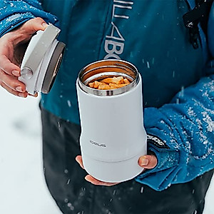 Ideus 20 oz Insulated Food Jar, Stainless Steel Vacuum Thermal Lunch Box Soup Thermoses with Folding Spoon, Leakproof Food Container for School Office Picnic Travel Camping, Navy Blue