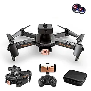 Mini Drone with Camera - 1080P HD Dual Camera FPV Foldable Drone, 2.4GHz WiFi Quadcopters with Control, 3-level Flight Speed, One Key Start Speed Adjustment, for Kids Beginners
