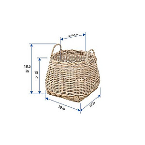 Kouboo Kobo Wicker Basket, Gray-Brown