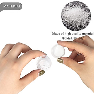 25PCS 5 Gram Sample Containers, 5ml Empty Jars with Lids, Small Cosmetic Containers, Mini Sample Jars with 2PCS Mini Spatulas for Make Up, Oils, Lotion, Powder, Paint, Jewelry, Lip Balms(Clear Lid)