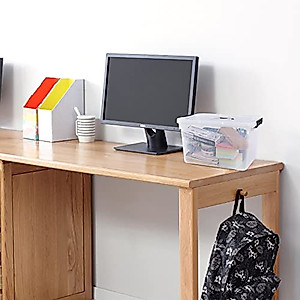 EudokkyNA 10 L Clear Storage Bins with Lids, Plastic Latch Boxes Containers Set of 6