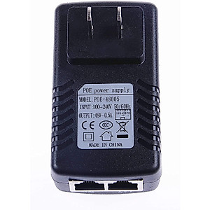 NOYITO 48V 0.5A POE Power Supply Injector Ethernet Adapter with Wall Plug IEEE 802.3AF Compliant 10 100Mbps (48V 0.5A, Black)
