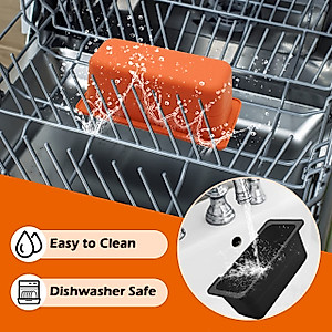 Winceed 2Pcs Silicone Liners for Blackstone Grill Grease Cup, Reusable Silicone Grease Drip Pans, Blackstone Griddle Grease Catcher, 8'' x 3'' x 3.7'', Black+Orange