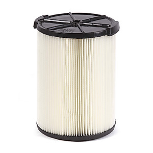 WORKSHOP Wet/Dry Vacs Vacuum Filter WS21200F Standard Wet/Dry Vacuum Filter (Single Shop Vacuum Cleaner Filter Cartridge) Fits WORKSHOP 5-Gallon To 16-Gallon Shop Vacuum Cleaners