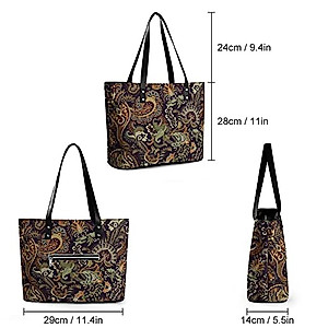 Womens Handbag Paisley Pattern Leather Tote Bag Top Handle Satchel Bags For Lady