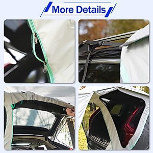 M KARMATER SUV Tailgate Tent with Three Sides Awning Shade & Transmittance Mosquito Net, Hatchback Camping Sunproof Car Tent, Universal SUV Windproof Car Camping Gear Tent Outdoor Travel.