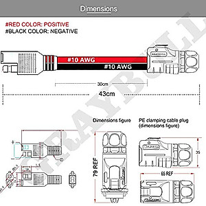 GRAYBULL 10AWG SAE Adpater Cable to 2 Pin Power Industrial Circular Connector for Solar Panel Suitcase,Fit Furrion,Forrest River RV Solar Ports,Grand Design RV's Industry