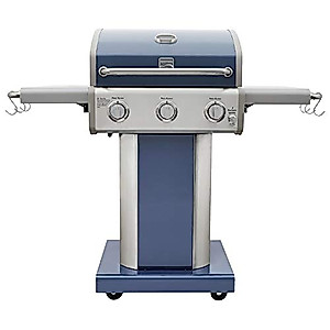 Kenmore 3-Burner Outdoor BBQ Grill | Liquid Propane Barbecue Gas Grill with Folding Sides & Grill Cover for Outdoor Grill, 56 Inch, Waterproof, Weather- UV- and Fade-Resistant
