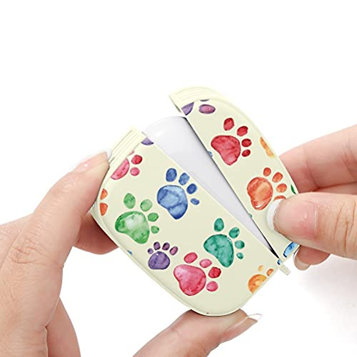 Yoedge Earphone Case Cover for AirPods Pro with Keychain, Soft Silicone Skin Cover with Double Sided Pattern, Full Protective Case with Fashion and Cute Printing, Dog Paw Print