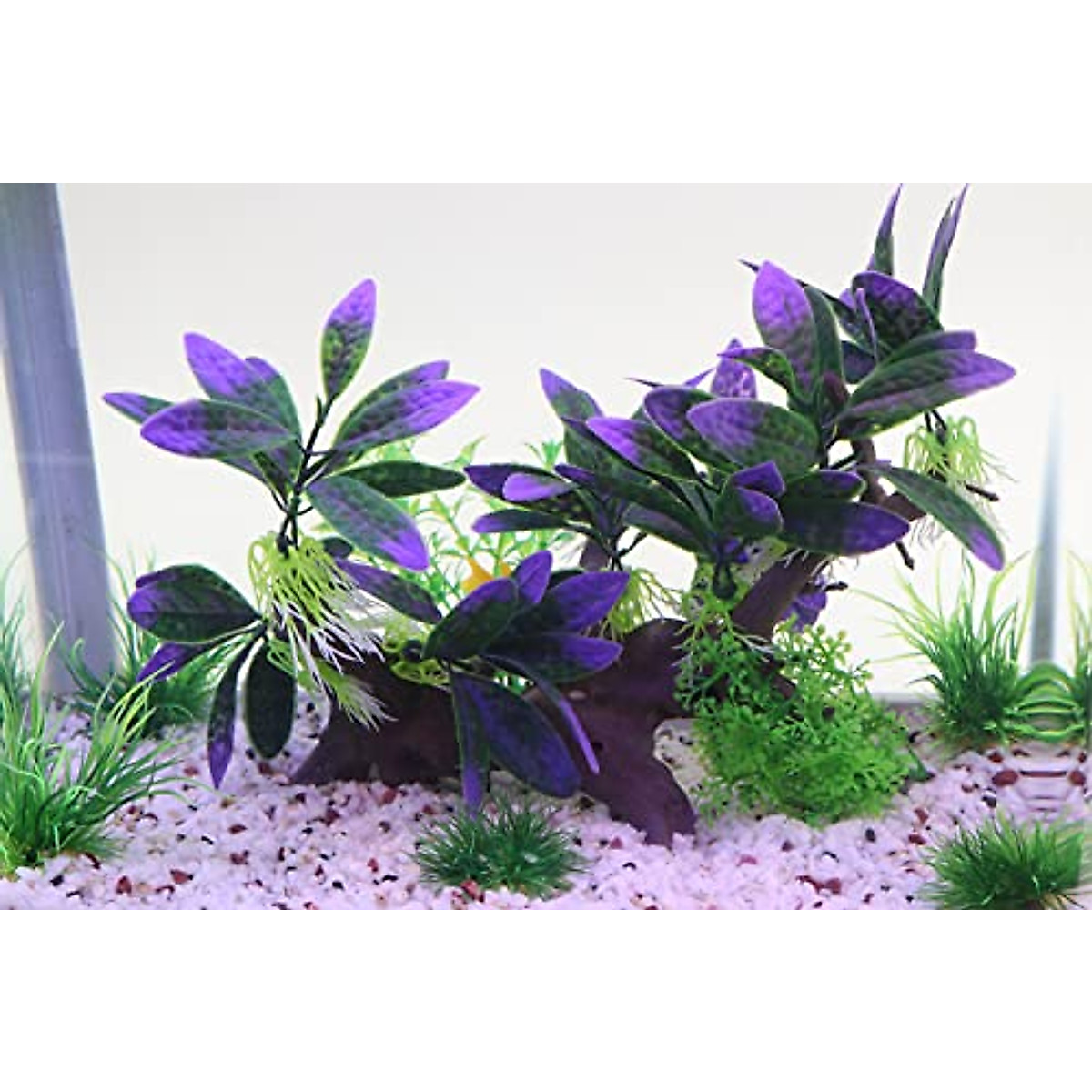 AQUA KT Aquarium Landscape Simulation Artificial Plant Purple, Plastic Plant for Fish Tank Decoration, Aquatic Water Plant, Fish Bowl Ornament