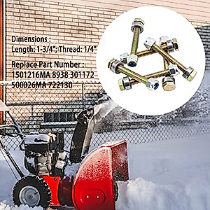 HAKATOP 6PK 1501216MA 1501216 Shear Pins and Nut Bolt Kit for AYP Sears Craftsman 722130 301172 301172MA 9524MA Snow Throwers