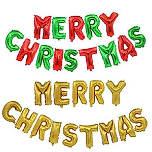 Christmas decoration balloons, balloon sets and happy banners, Christmas tree, Santa Claus, snowman, bells and latex balloons for Christmas decoration, parties and New Year gifts