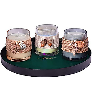 Le Sens Amazing Home Jar Candle Holder Set House Decor Centerpiece 11 inches, Festive Wedding Rustic Family Candles Marriage Ceremony Jar Candles Burlap Lace Pinecones Scented Candle Set (Rattan)
