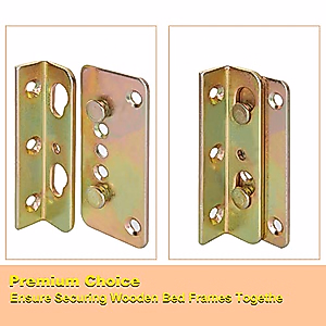 CYEAH 12PCS Bed Rail Brackets Heavy Duty Non-Mortise Wooden Bed Rail Fittings, Rust Proof Bed Frame Hardware Brackets for Connecting to Wood, Headboards and Foot-Boards