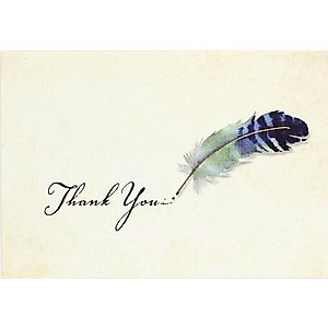 Watercolor Quill Thank You Notes (Stationery, Note Cards, Boxed Cards)